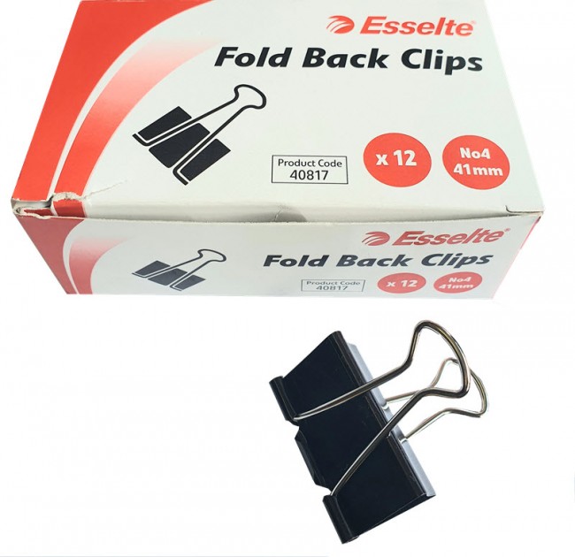 No 4 Fold Back Clip 41mm Box/12 › Packaging Products